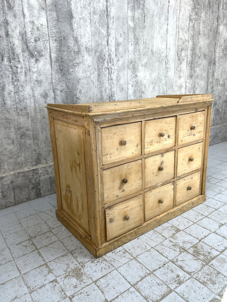 Double Sided Antique Pine Hardware Store Counter Drawers Shelves Kitch ...
