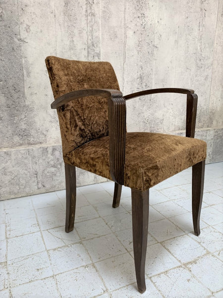 Pair of 1930's Velvet Bridge Chairs – Vintage French