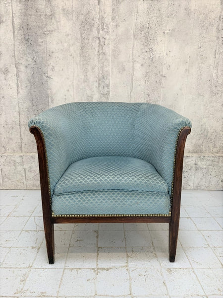 Art Deco Blue Tub Armchair – Vintage French